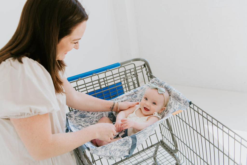 Baby Shopping Cart Hammock - Heritage Blue | Binxy Baby