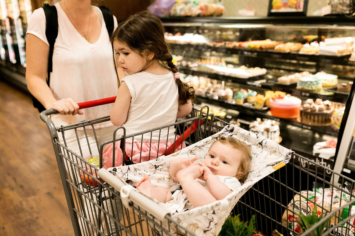 Baby Shopping Cart Hammock - Beautiful Floral Rose Print | Binxy Baby